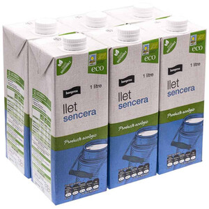 BONPREU Llet sencera ecològica UHT 6x1 L en cartró - BonpreuEsclat ...