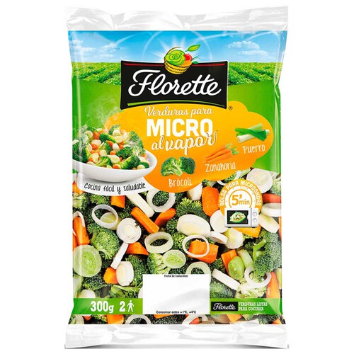FLORETTE Verduras para microondas al vapor 0.3kg