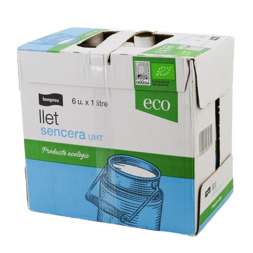 BONPREU Llet sencera ecològica UHT 6x1 L en cartró - BonpreuEsclat ...